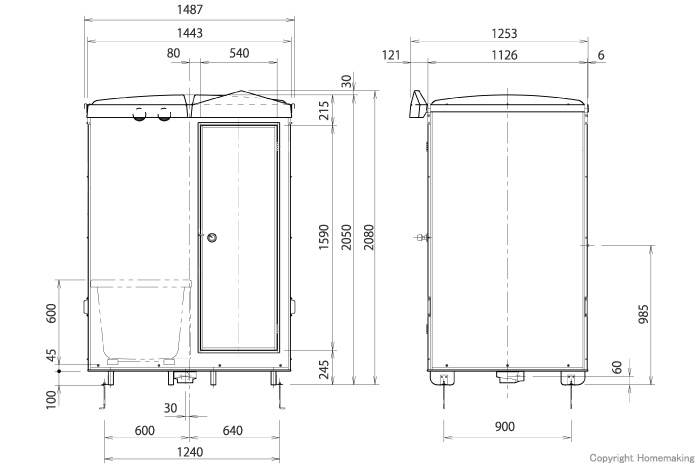 ハマネツ 屋外風呂シャワーユニット FS2-23R: 他:1286700|ホームメイキング【電動工具・大工道具・工具・建築金物・発電機の卸値通販】